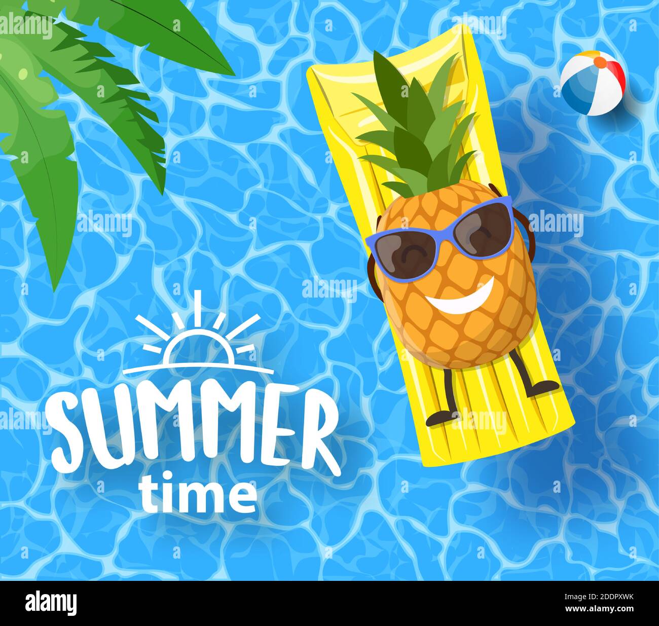 Top view on pineapple Stock Vector Images - Alamy