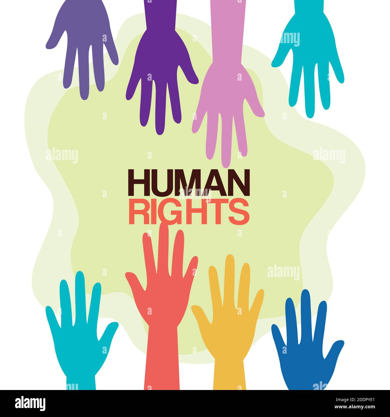 Human rights with colored hands vector design Stock Vector Image & Art ...