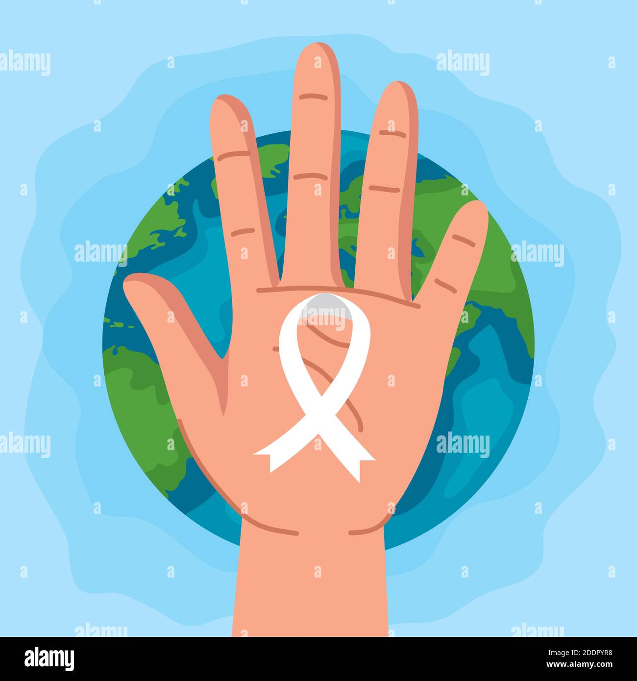 Human rights and hand with ribbon vector design Stock Vector Image ...