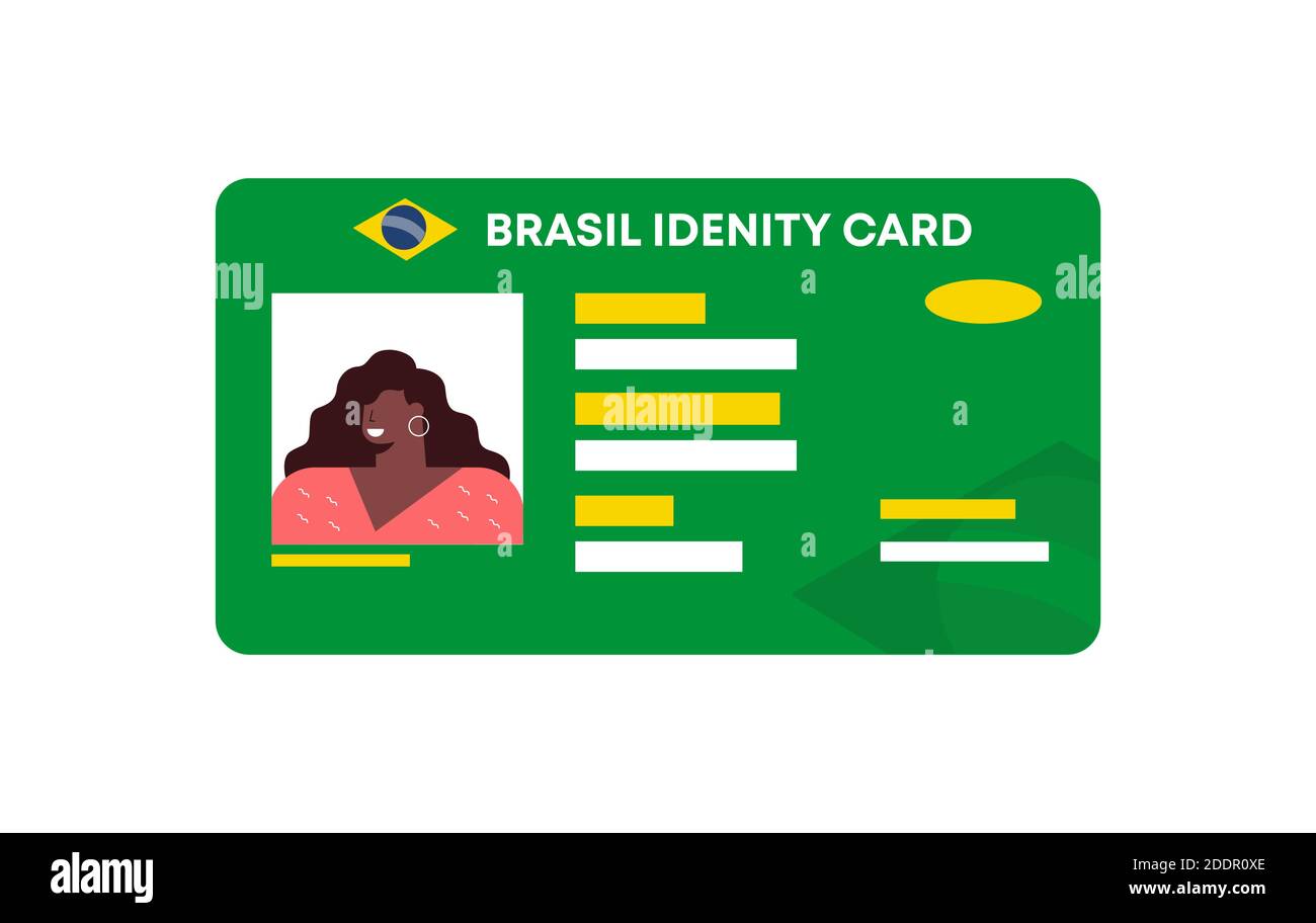 Brasil id card template. South american identification card plastic ...