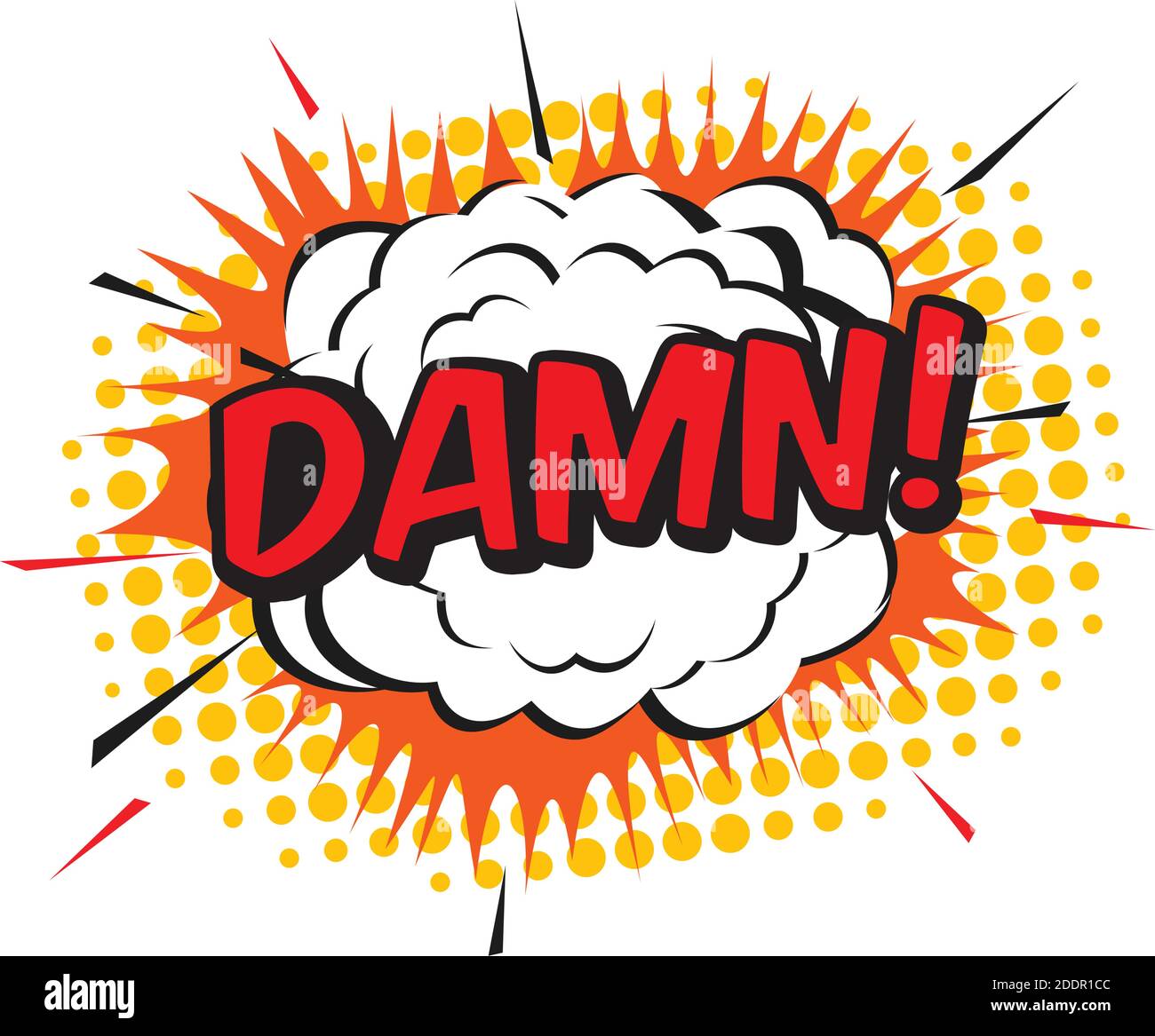 Comic balloon on background and Damn. Vector Illustration Stock Vector ...