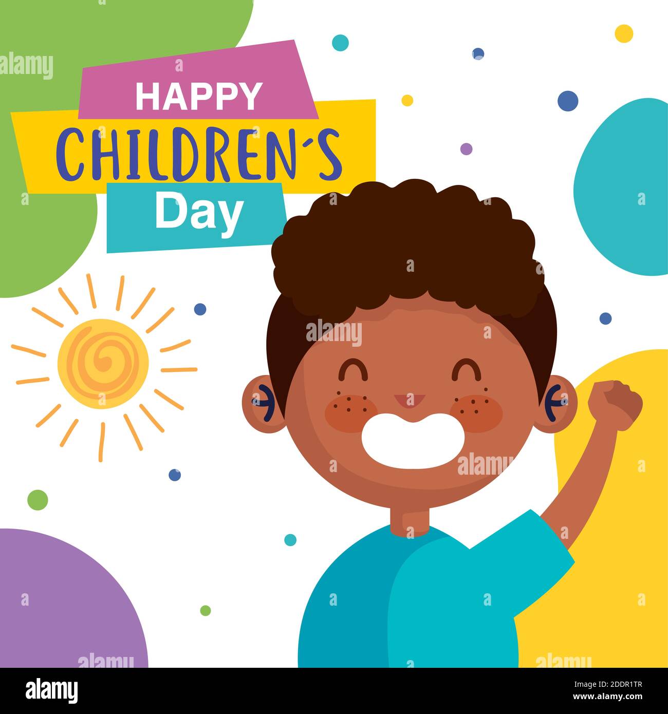 Happy childrens day with boy cartoon vector design Stock Vector Image ...