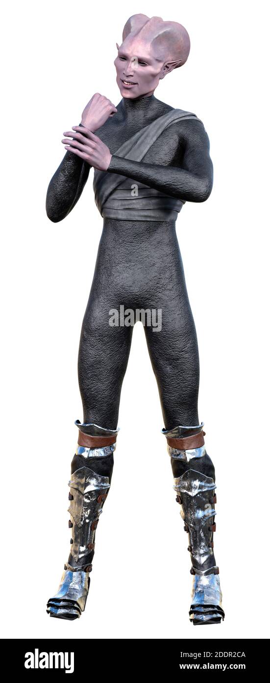 3D rendering of a fantasy alien isolated on white background Stock ...