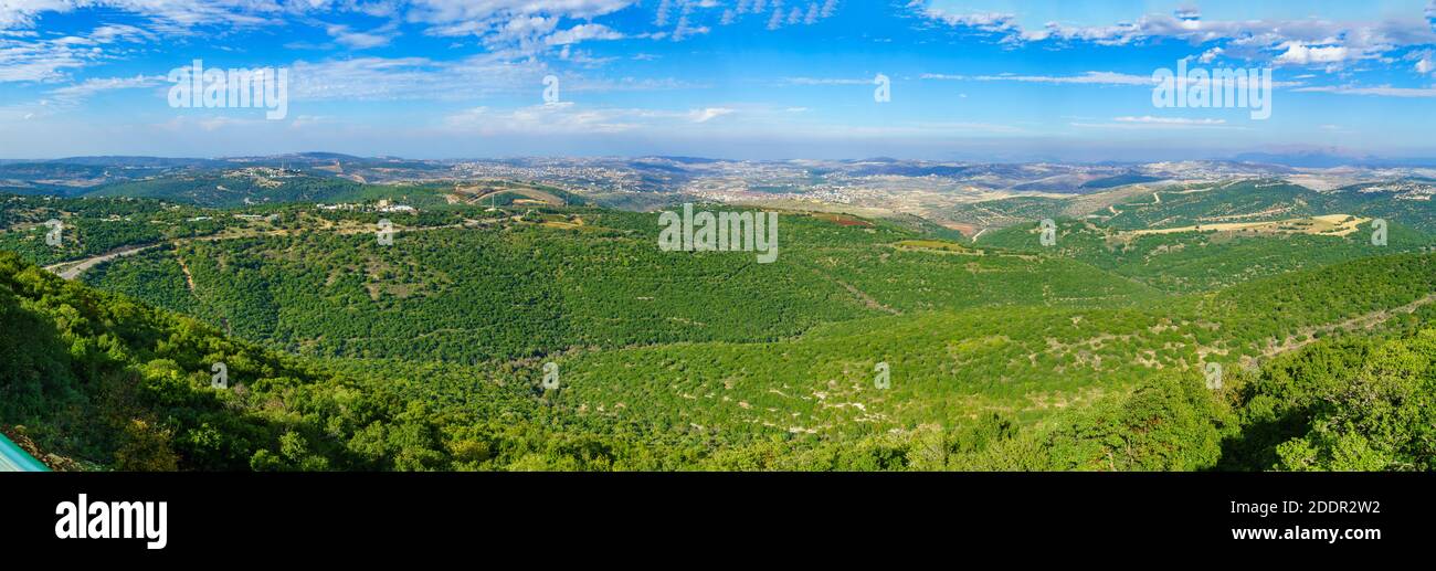 Panoramic view of the Upper Galilee, and southern Lebanon, from Adir ...
