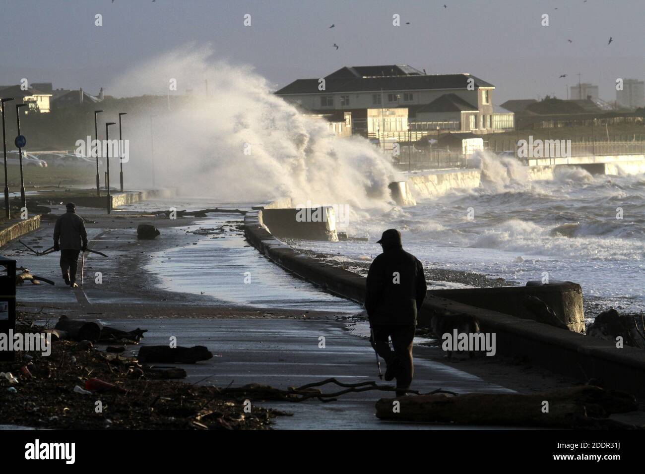 Prestwick, Ayrshire, Scotland, High Wind and High tide cause a storm ...