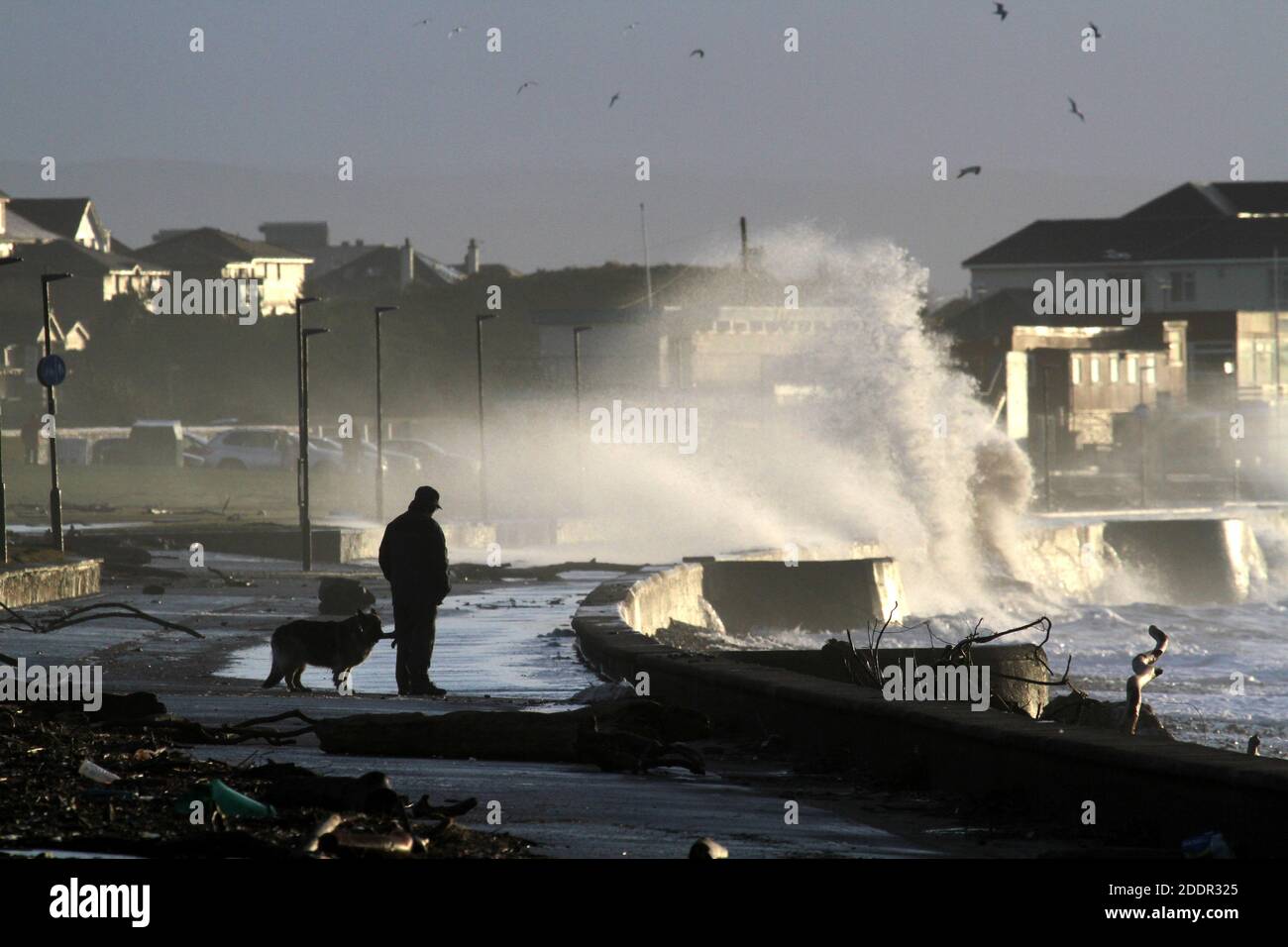 Prestwick, Ayrshire, Scotland, High Wind and High tide cause a storm ...
