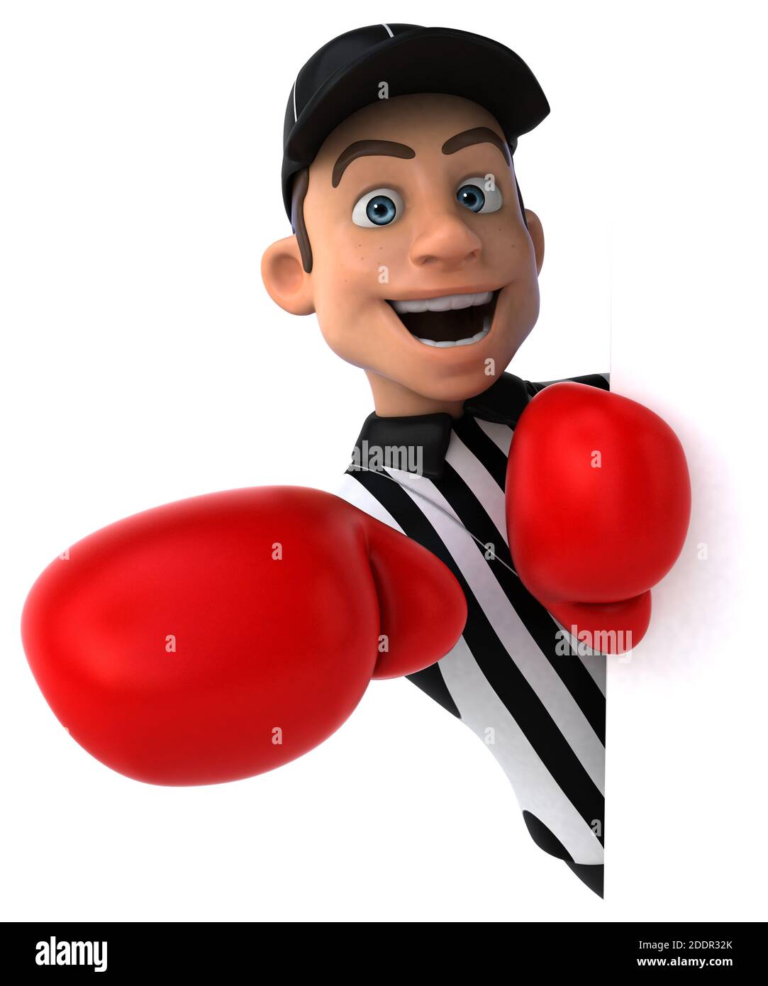 Fun 3D Illustration of an american Referee boxing Stock Photo - Alamy