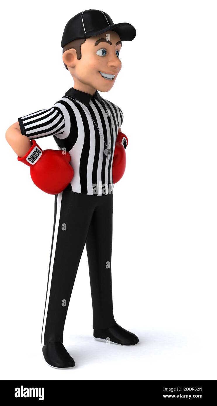 Fun 3D Illustration of an american Referee boxing Stock Photo - Alamy
