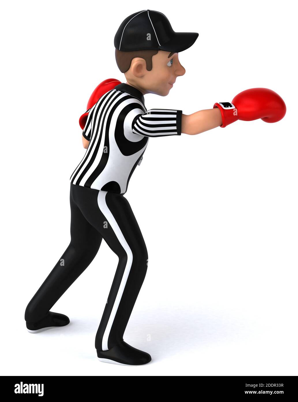 Fun 3D Illustration of an american Referee boxing Stock Photo - Alamy