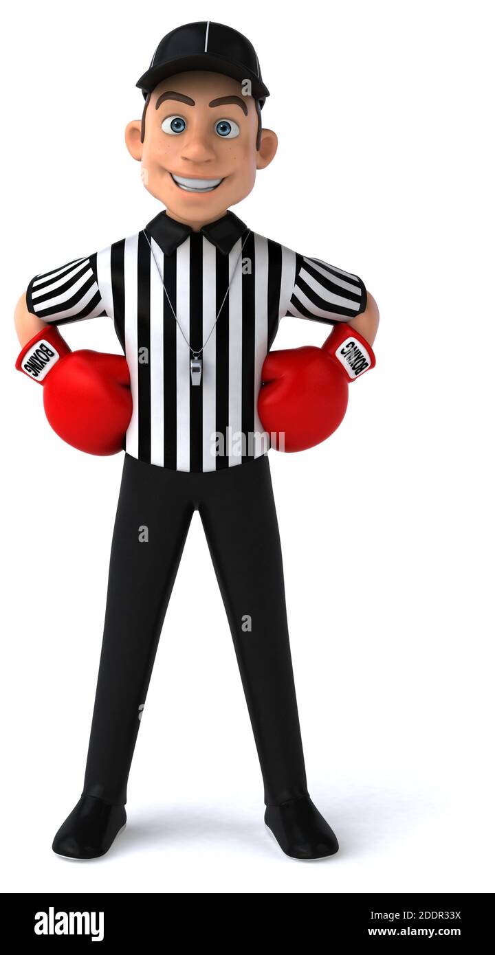 Fun 3D Illustration of an american Referee boxing Stock Photo - Alamy