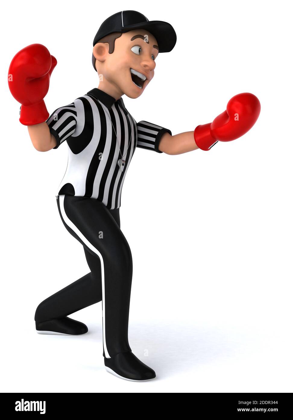 Fun 3D Illustration of an american Referee boxing Stock Photo - Alamy