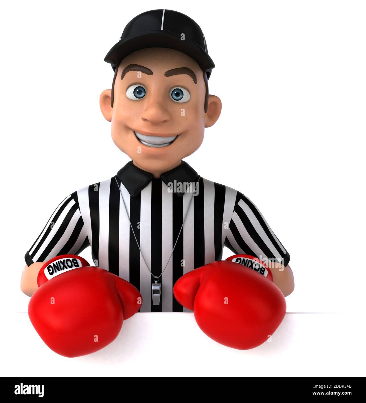 Fun 3D Illustration of an american Referee boxing Stock Photo - Alamy