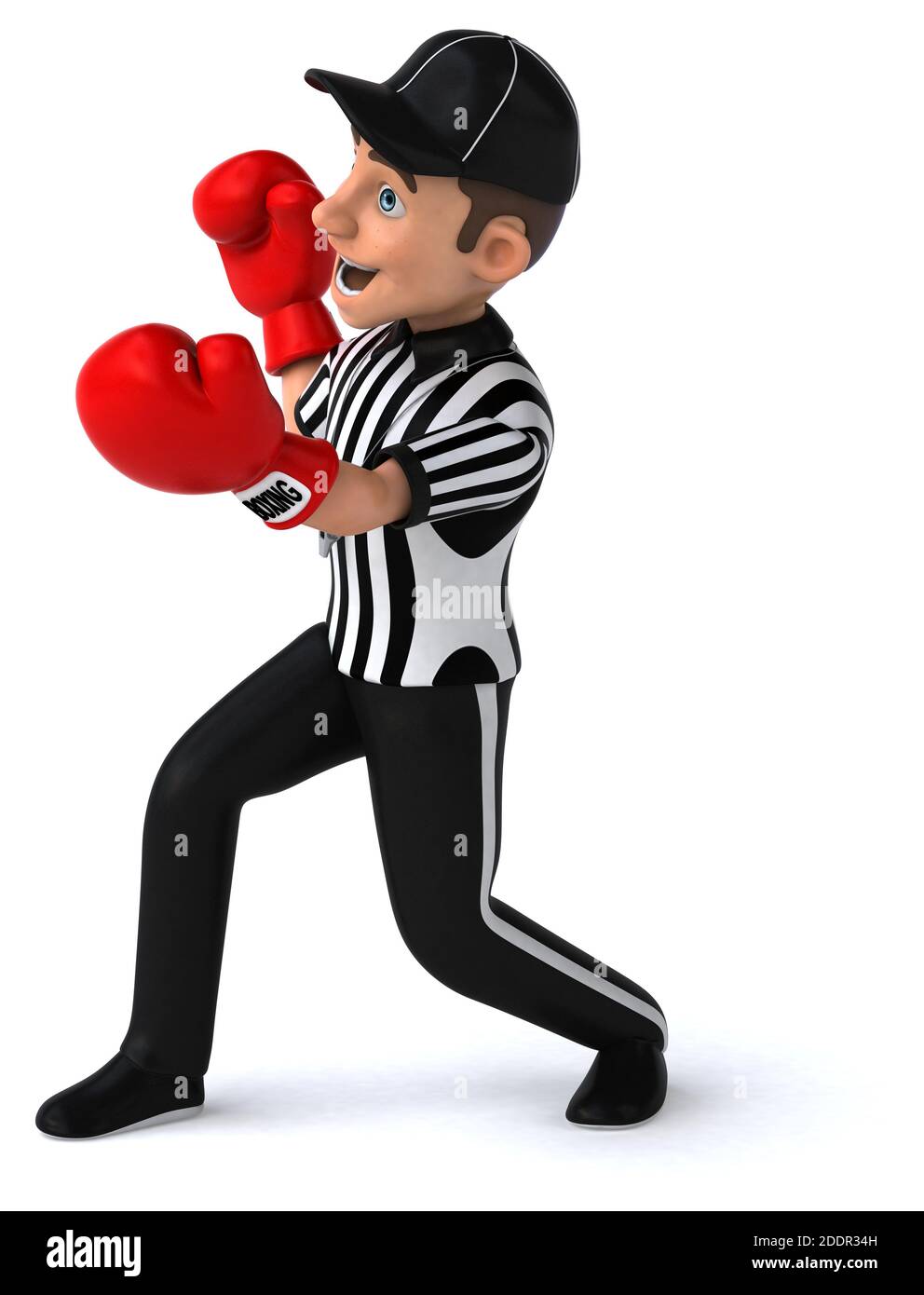 Fun 3D Illustration of an american Referee boxing Stock Photo - Alamy