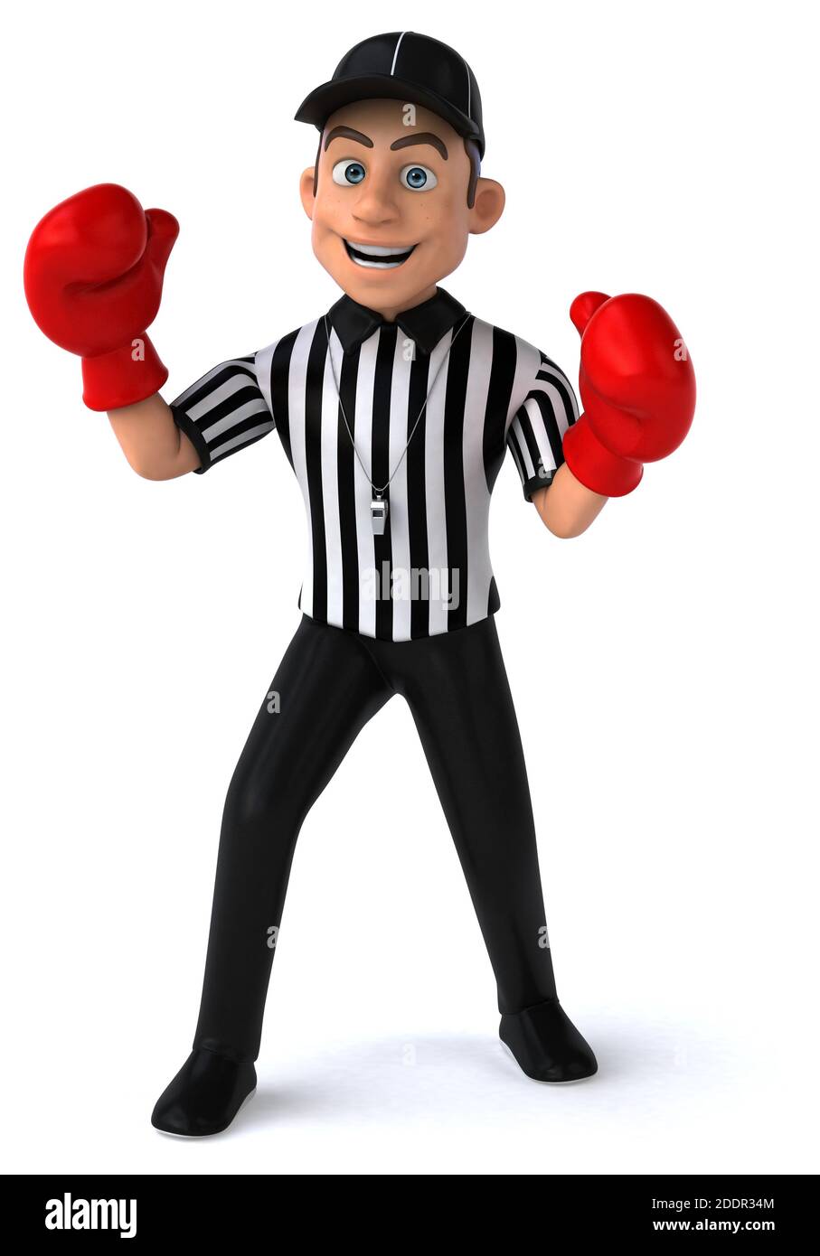Fun 3D Illustration of an american Referee boxing Stock Photo - Alamy