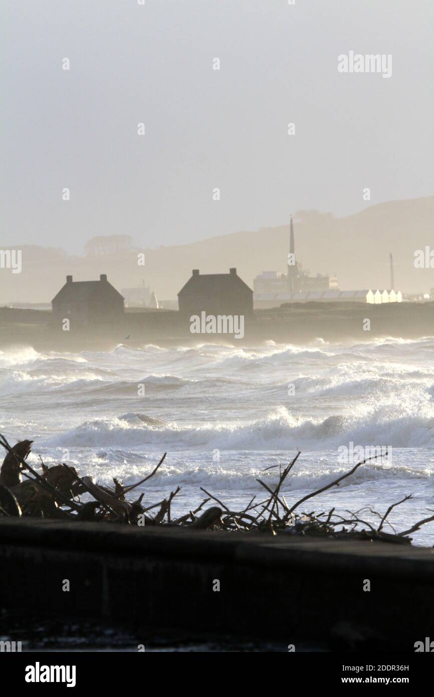 Prestwick, Ayrshire, Scotland, High Wind and High tide cause a storm ...
