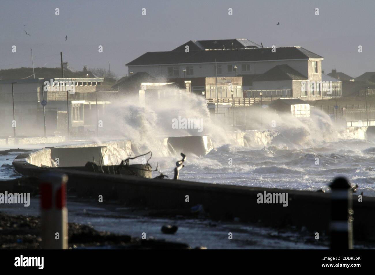 Prestwick, Ayrshire, Scotland, High Wind and High tide cause a storm ...