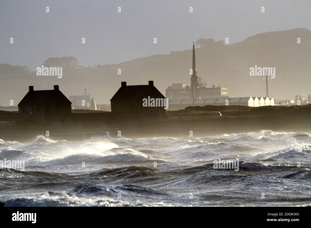 Prestwick, Ayrshire, Scotland, High Wind and High tide cause a storm ...