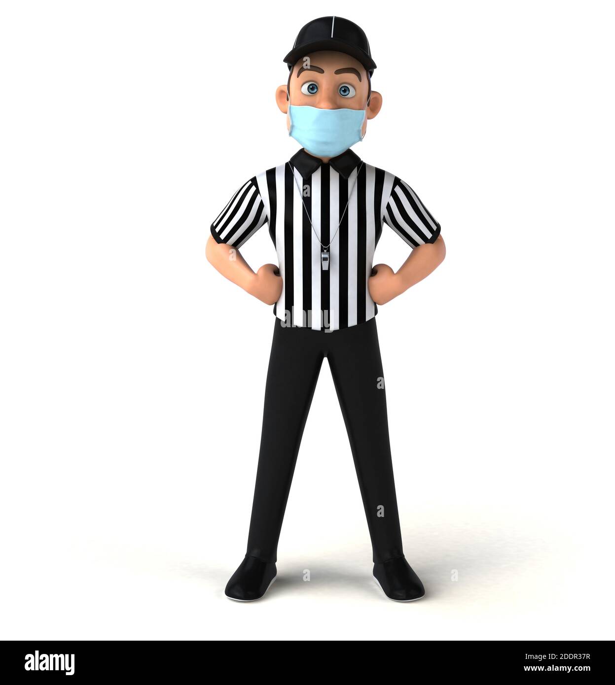 Fun 3D Illustration of an american Referee with a mask Stock Photo - Alamy