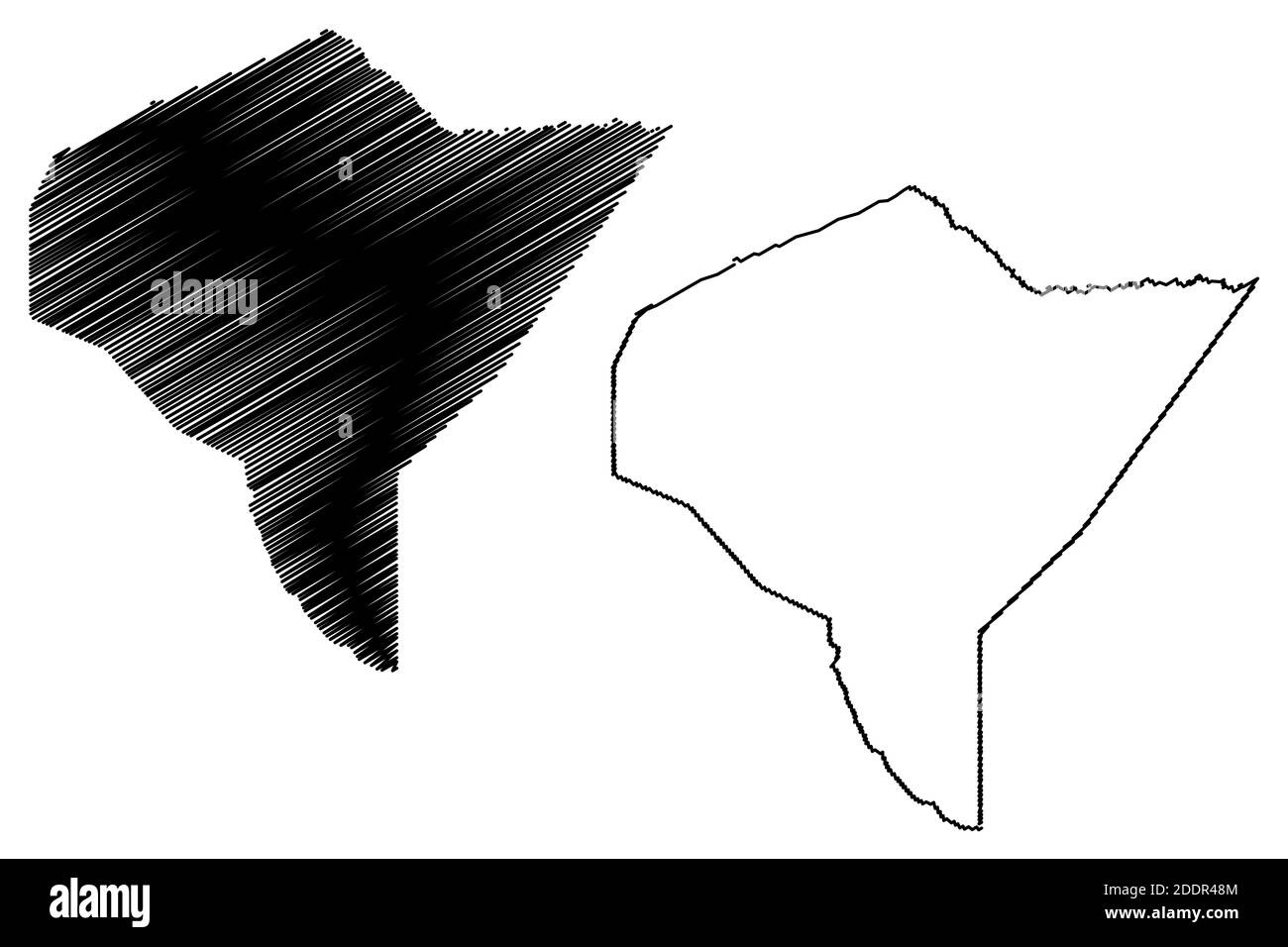Mandera County (Republic of Kenya, North Eastern Province) map vector ...