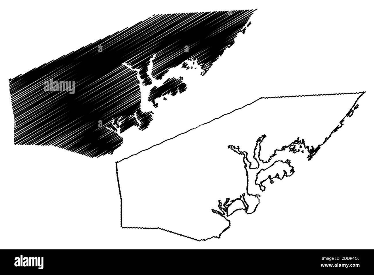Lamu County (Republic of Kenya, Coast Province) map vector illustration ...