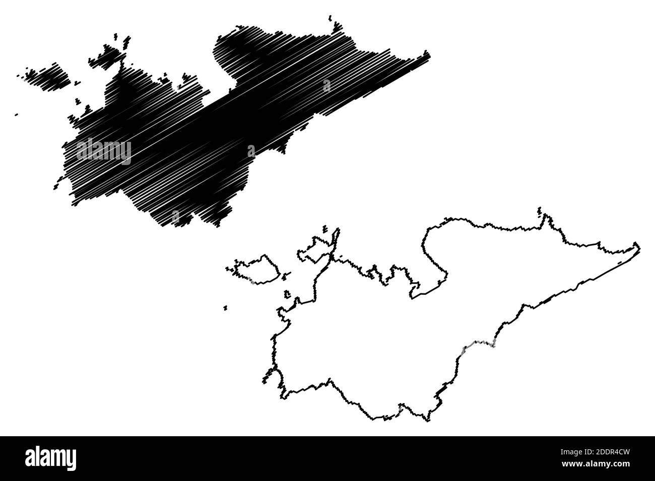 Homa Bay County (Republic of Kenya, Nyanza Province) map vector ...