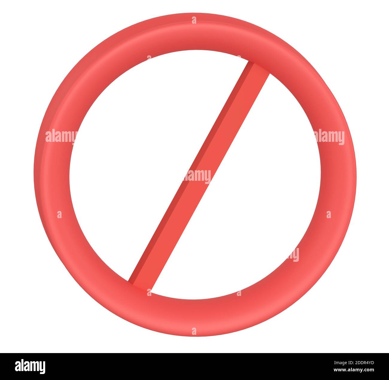 3d red forbidden sign isolated on white, 3d render Stock Photo - Alamy