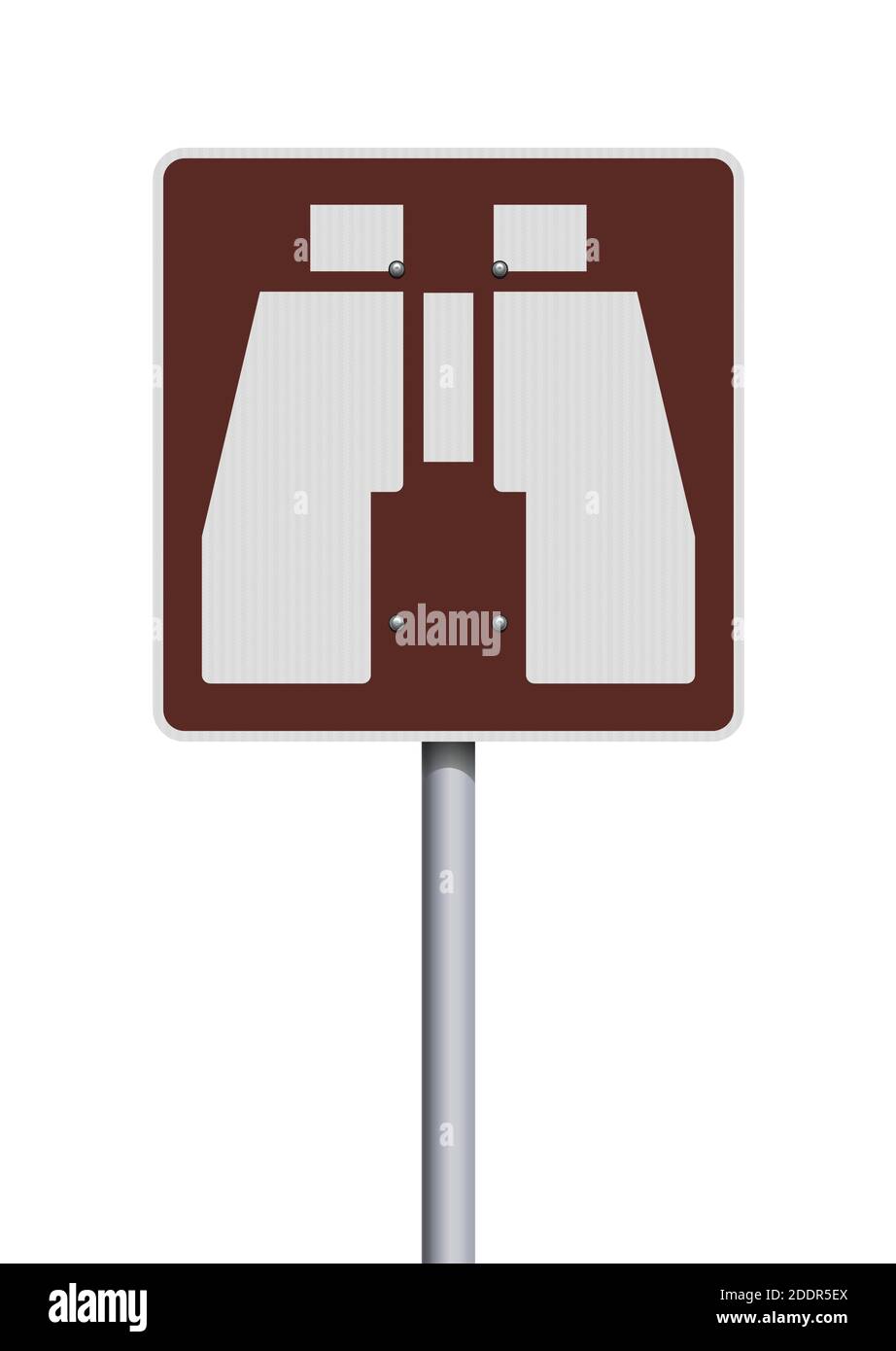 Vector illustration of the Wildlife Viewing Binoculars brown road sign ...