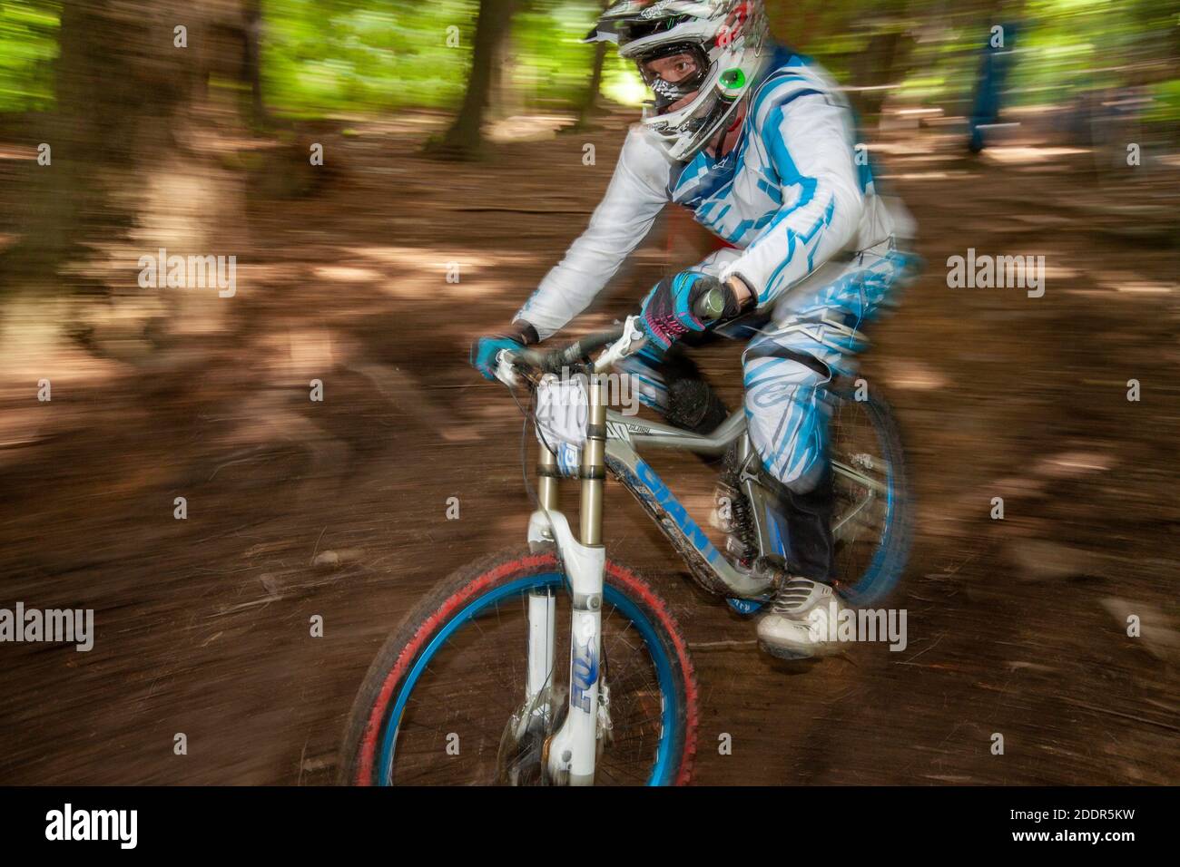 Competition in a bicycle downhill, where there were huge off-road ...
