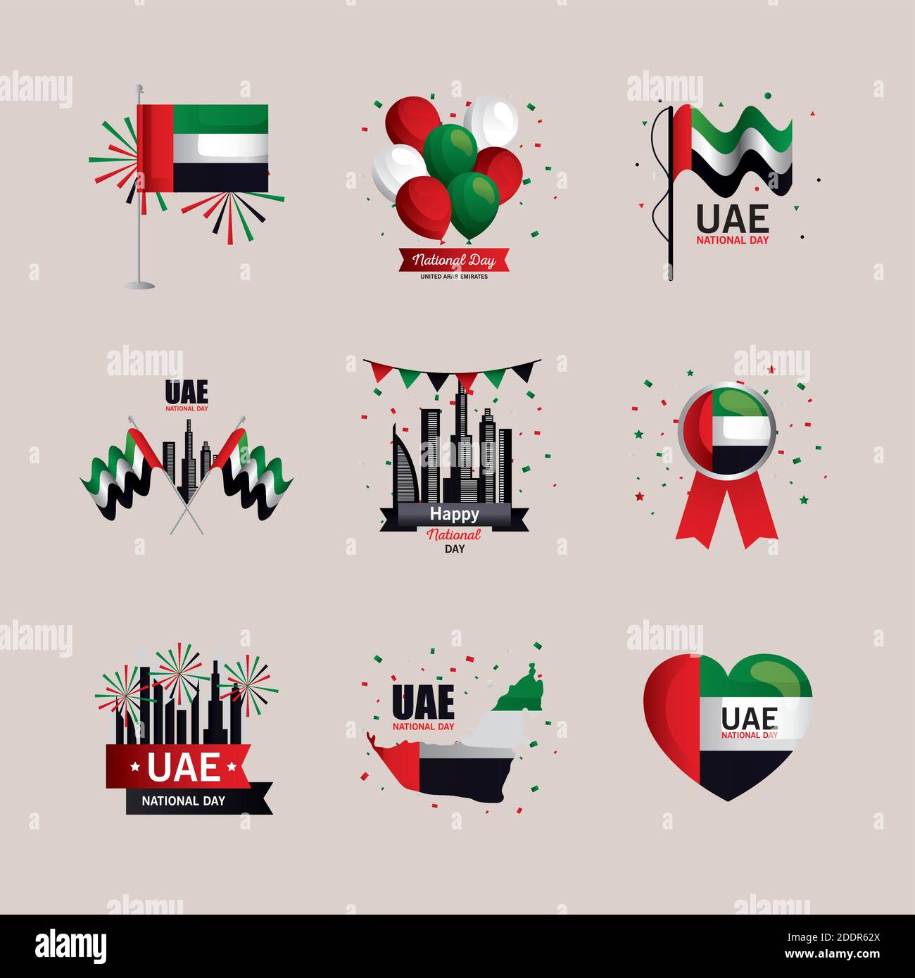 Uae national day icon collection vector design Stock Vector Image & Art ...