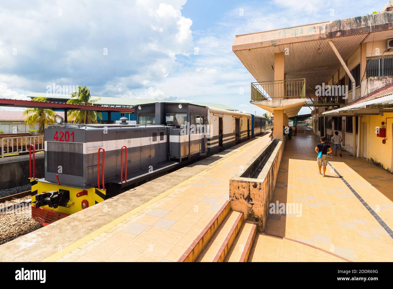 Catching a train at the Beaufort Train Station in Sabah, Malaysia Stock ...