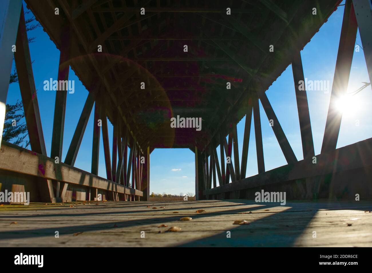 covered bridge interior Stock Photo - Alamy