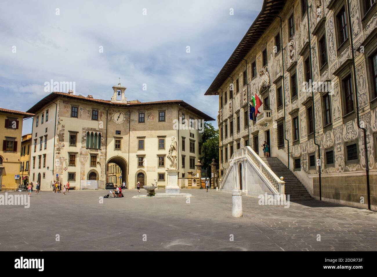 Pisa, Italy - July 9, 2017: View of Tourists in Knights' Square in Pisa ...