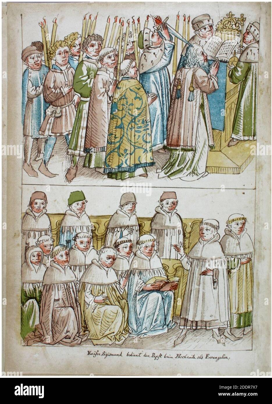 Konstanzer Richental Chronik Bilder vom Weihnachtsgottesdienst, König ...