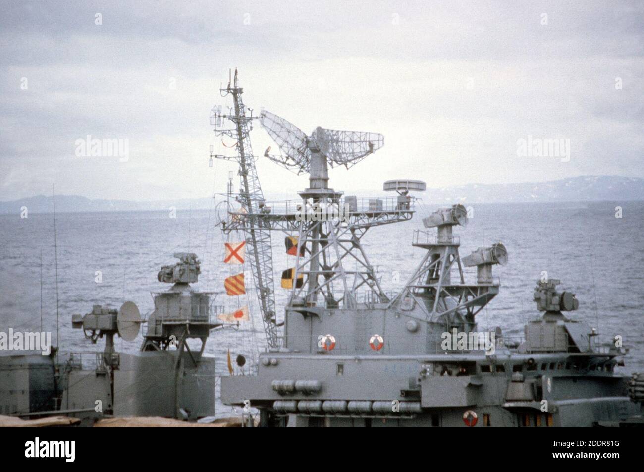 Krivak II class frigate, masts and antenna Stock Photo - Alamy