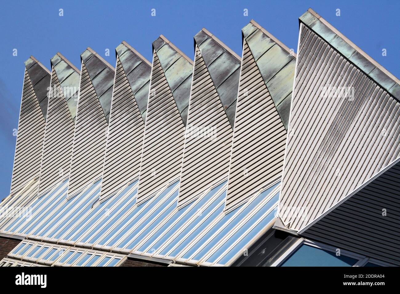 Citadel Leisure Centre , Ayr, Ayrshire, Scotland . Roof line on the ...