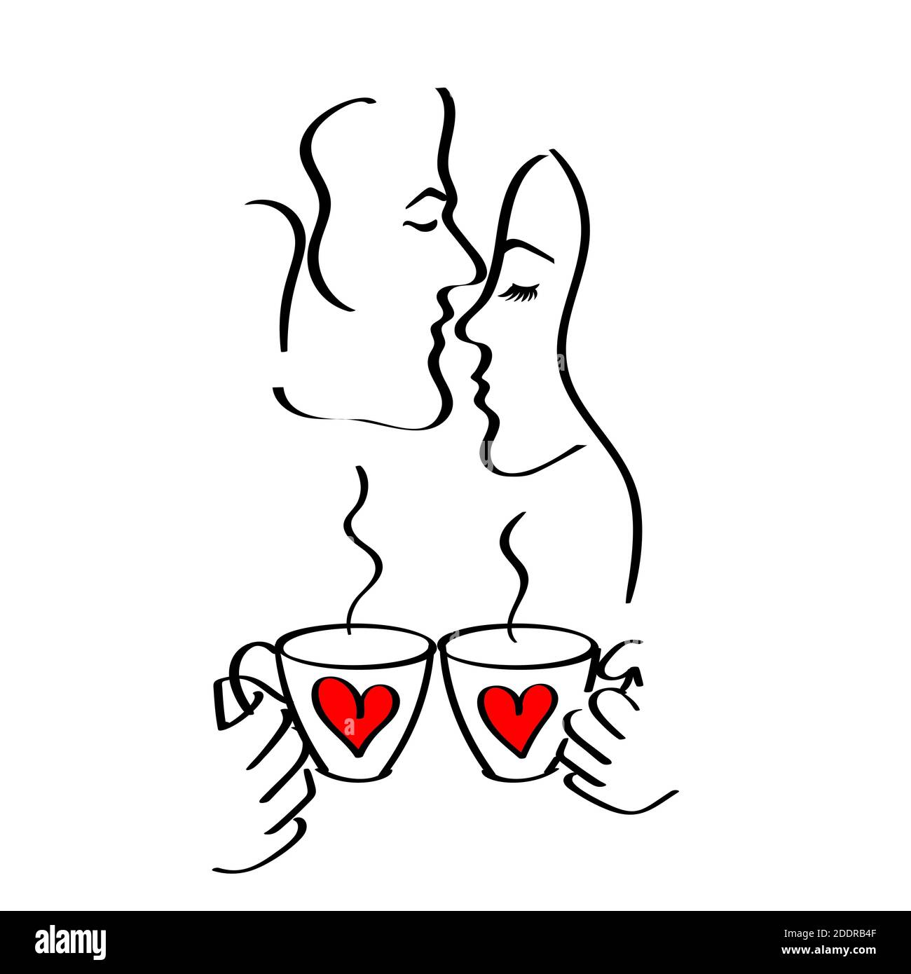 Couple holding cup Stock Vector Images - Alamy