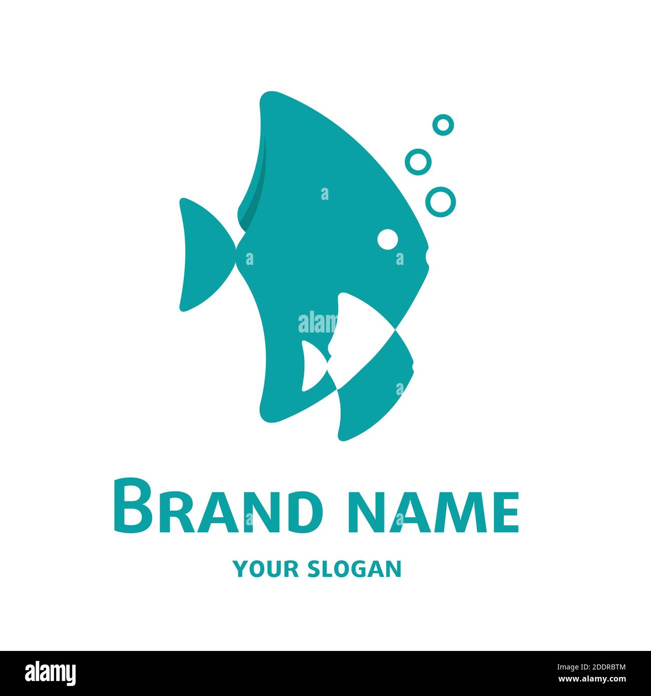 Illustration of fish adult and child, corporate identity symbol ...