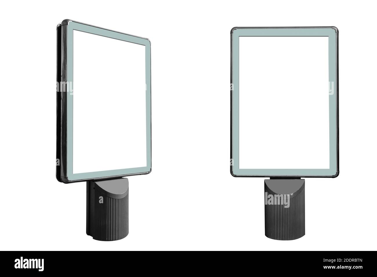 Two position of vertical signboard isolated on white with clipping path ...