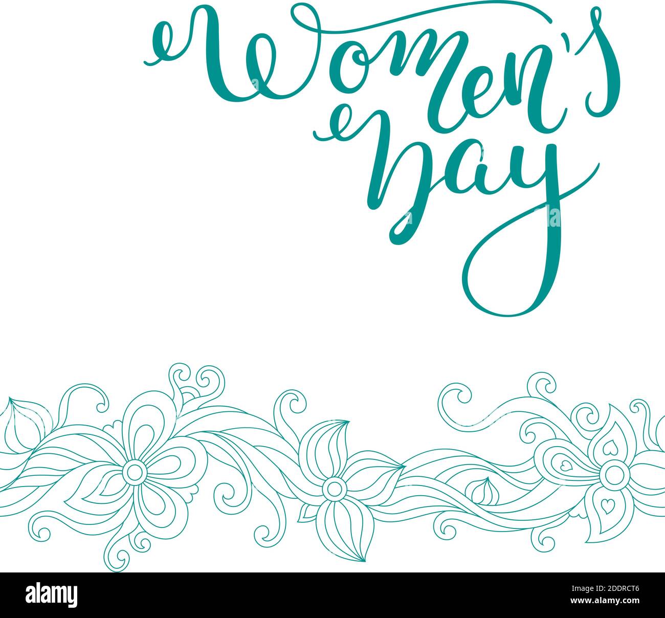 Hand lettering Women's Day with flowers. International Women's Day ...