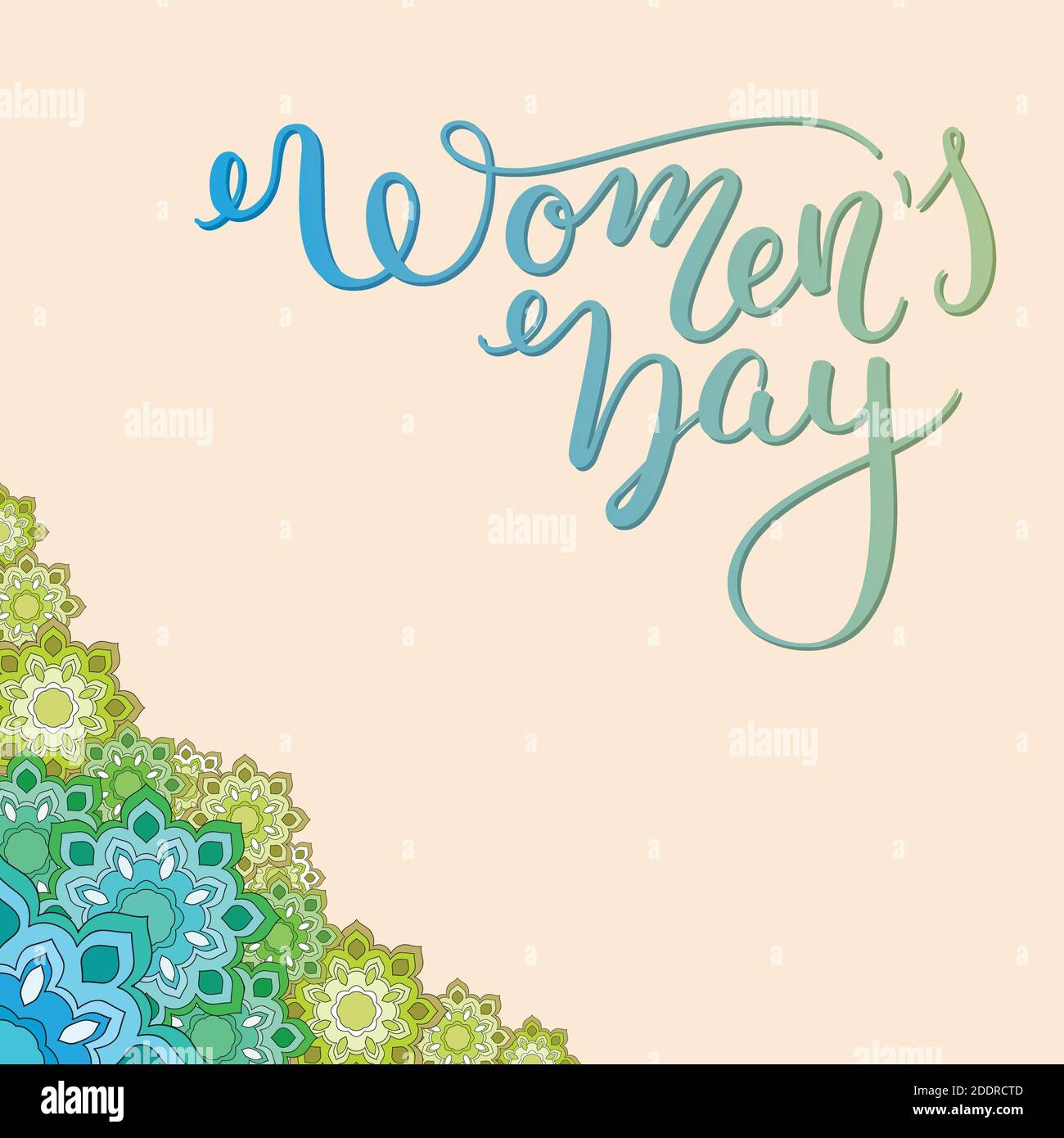 Hand lettering Women's Day with flowers. International Women's Day ...