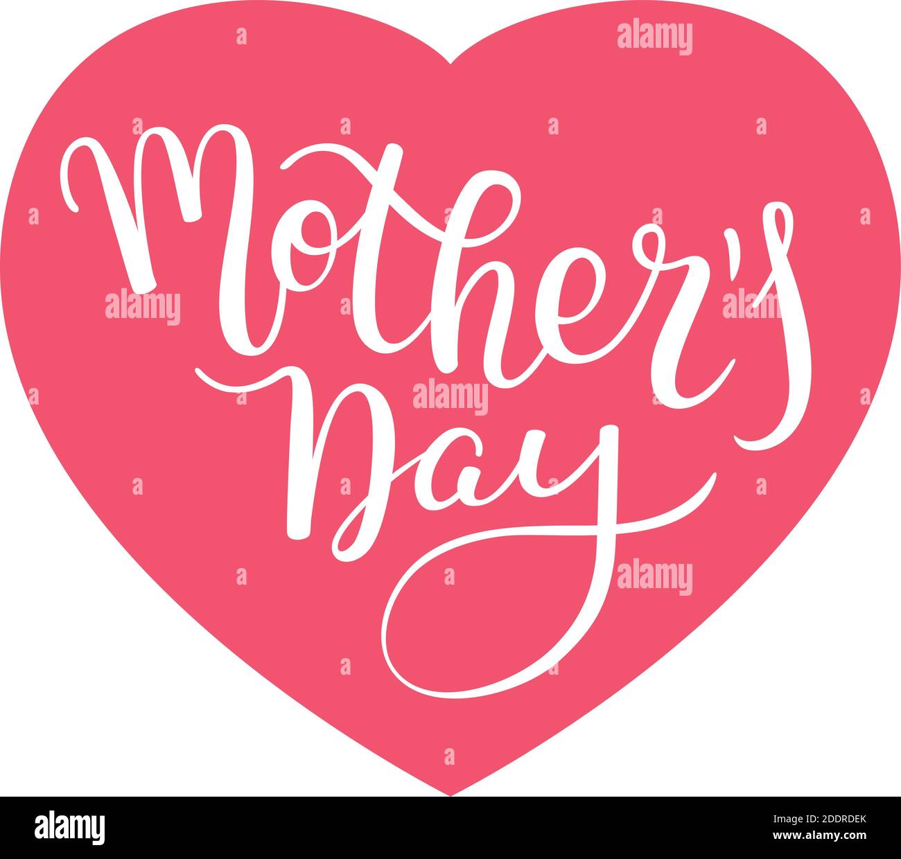 Hand lettering Mother's Day with hearts. Template greeting card, poster ...