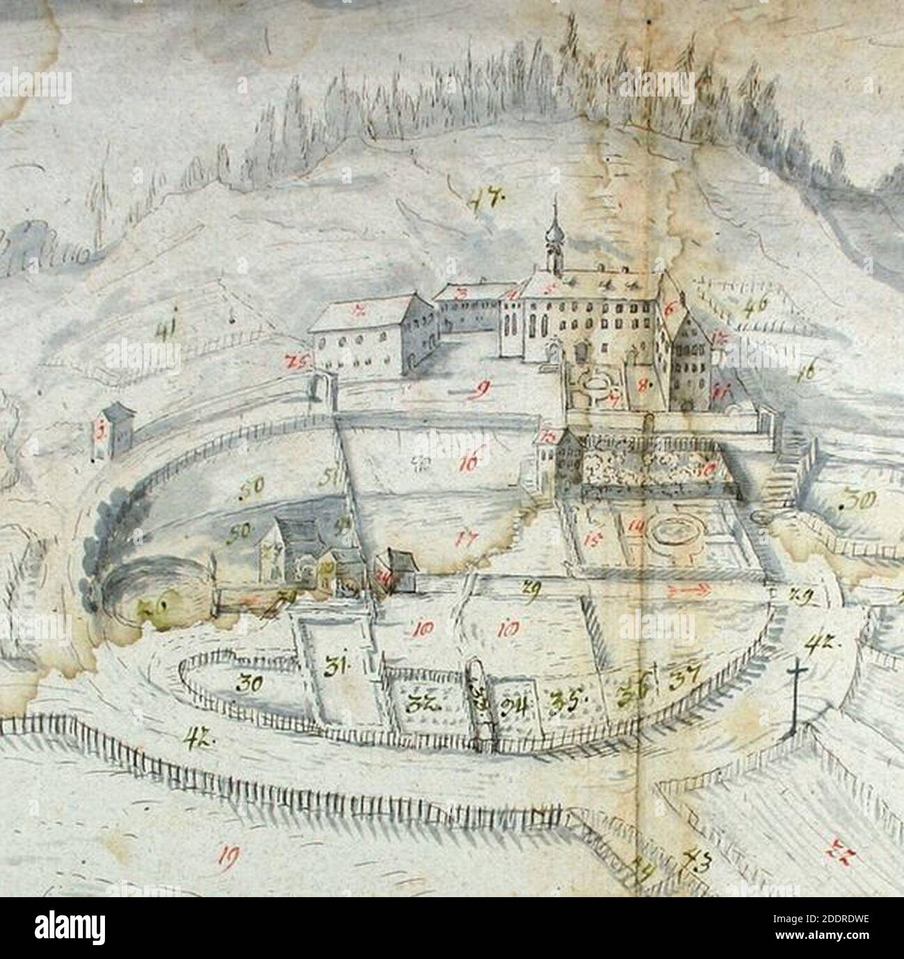 Kloster Gorheim c1769 Stock Photo - Alamy