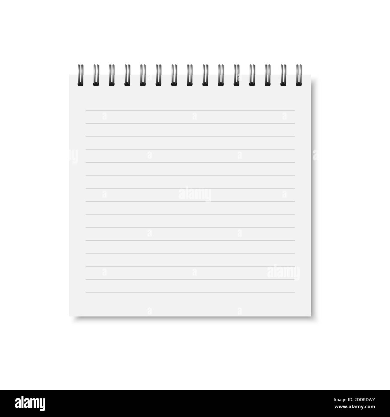 Vector white realistic closed notebook cover. Square blank notebook ...