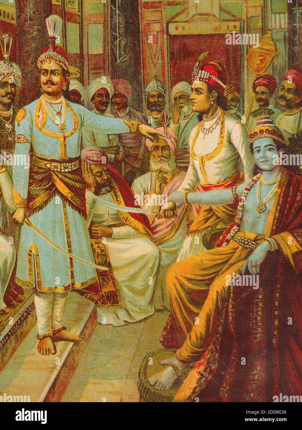 Krishna as Envoy, by Raja Ravi Varma Stock Photo - Alamy