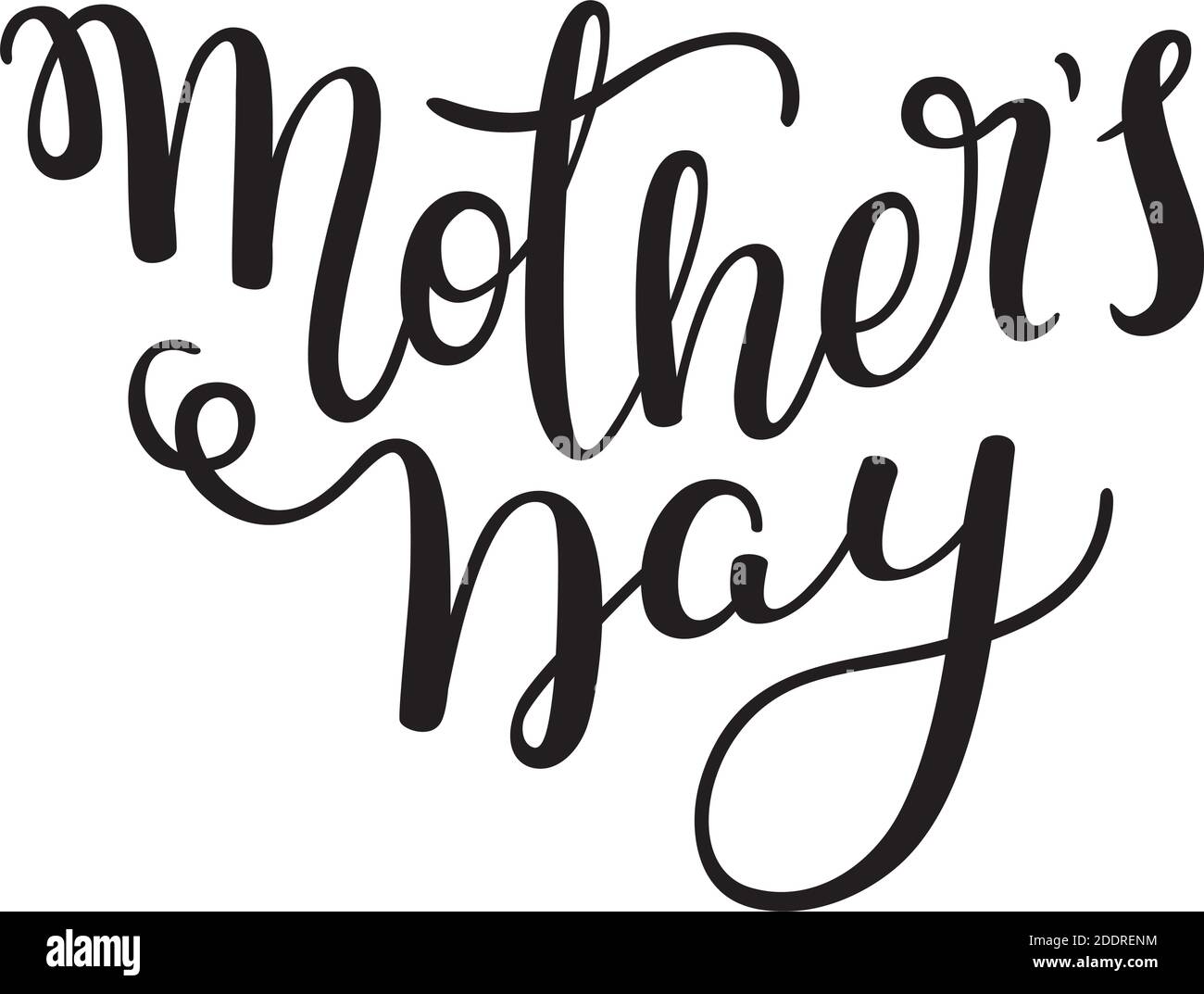Happy mothers day calligraphy lettering Black and White Stock Photos ...