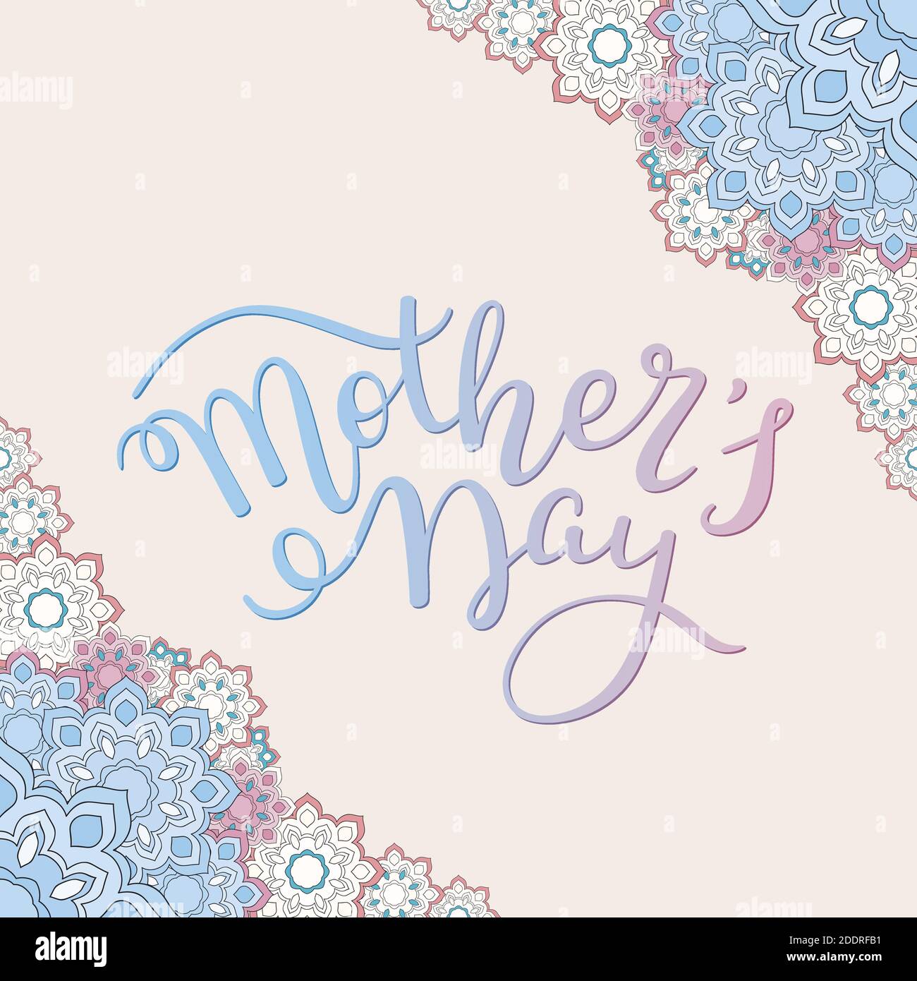 Hand lettering Mother's Day with flowers. Template greeting card ...