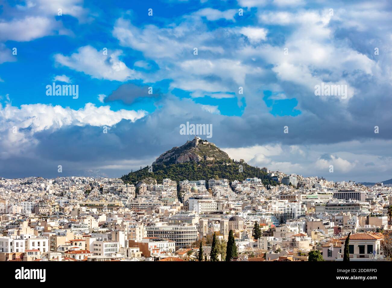Lycabettus hill view from acropolis hi-res stock photography and images - Alamy