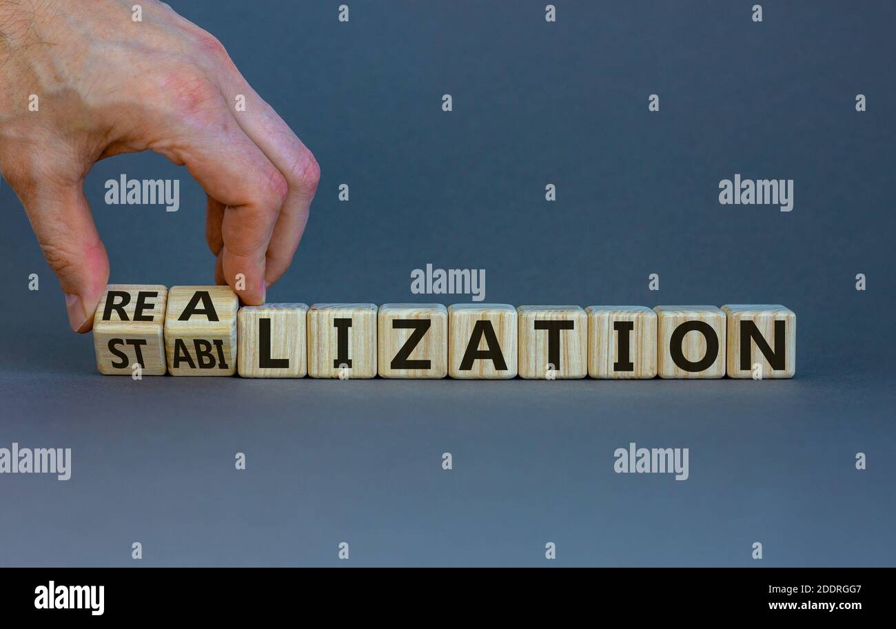 From realization to stabilization. Hand turns cubes and changes the ...