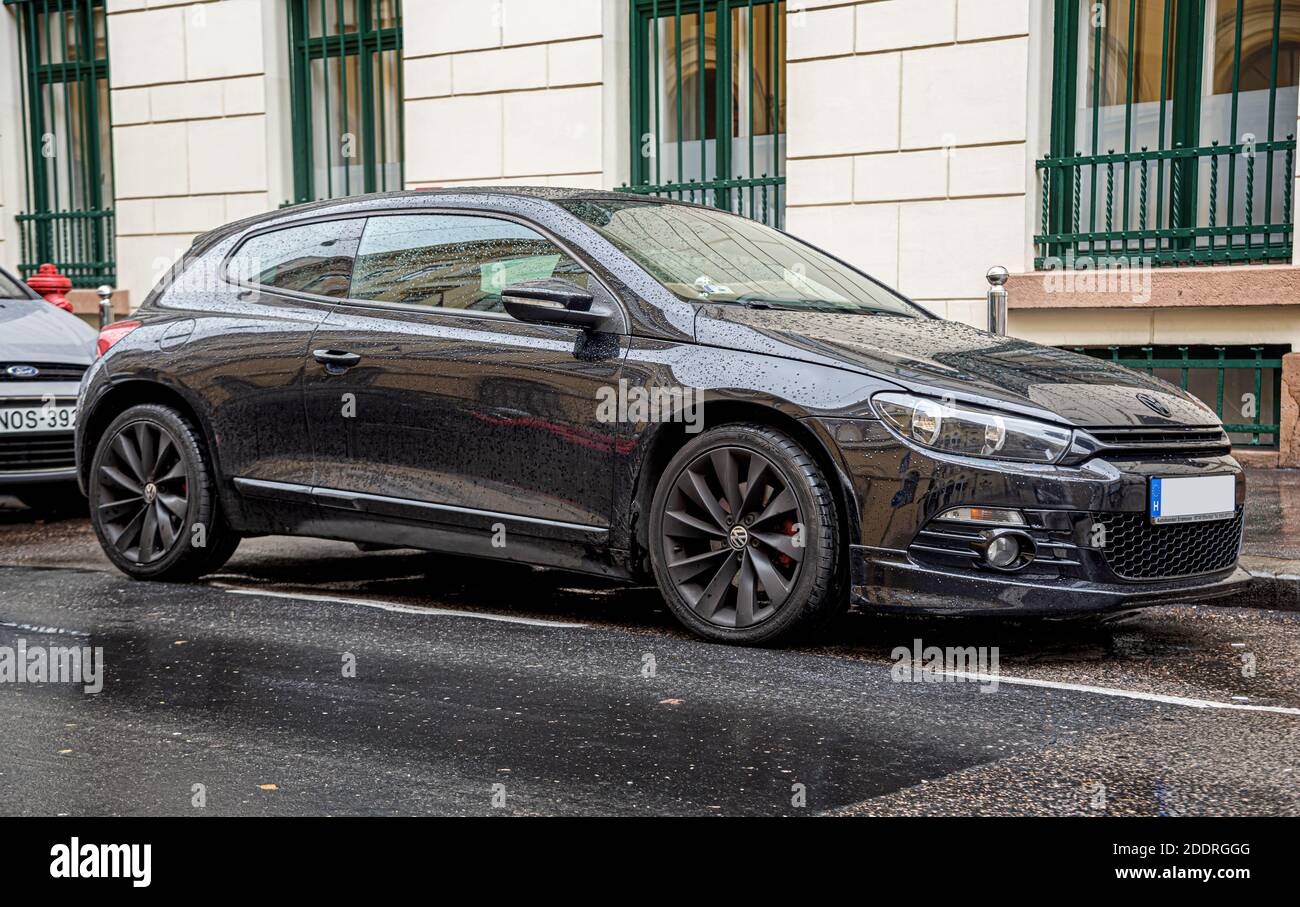 Volkswagen Golf R parked on a city street, in Budapest, Hungary Stock ...