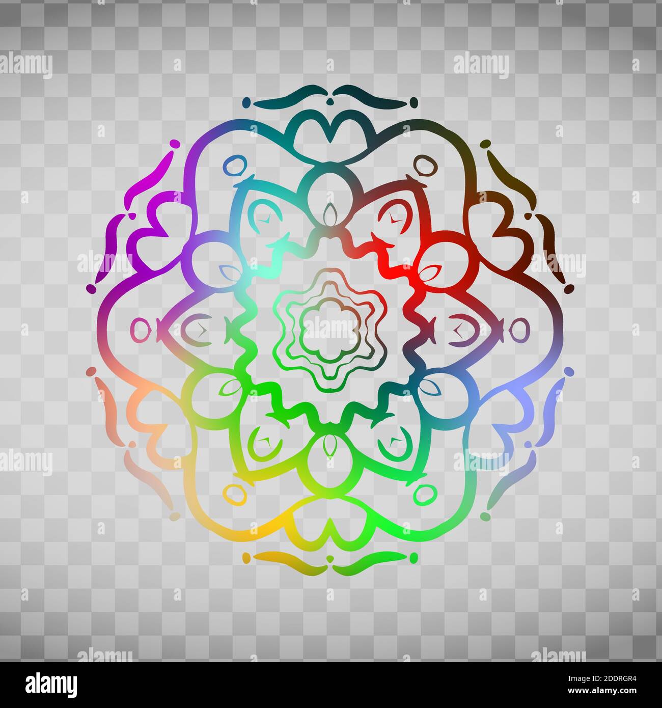 Vector, Abstract gradient Mandala on transparent background. Decorative ...